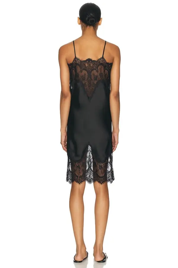 Norma Kamali Bias Slip Dress With Lace