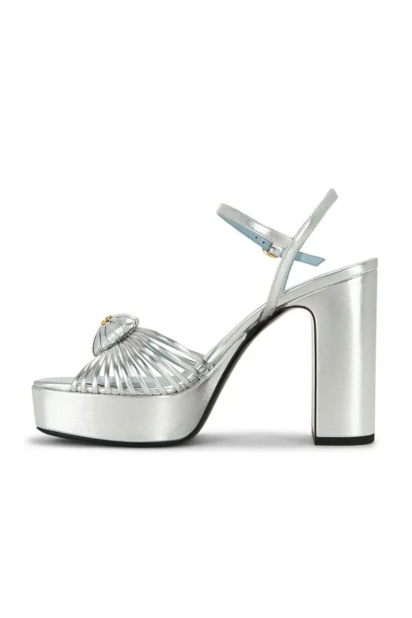 Valentino Garavani Metallic Coeur Royal Sandal - Silver