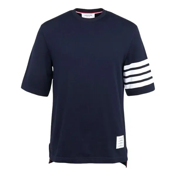 Thom Browne Short Sleeve T-shirt - Navy