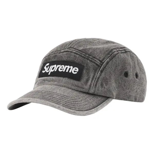 Supreme Denim Camp Cap 'grey White - Grey/white