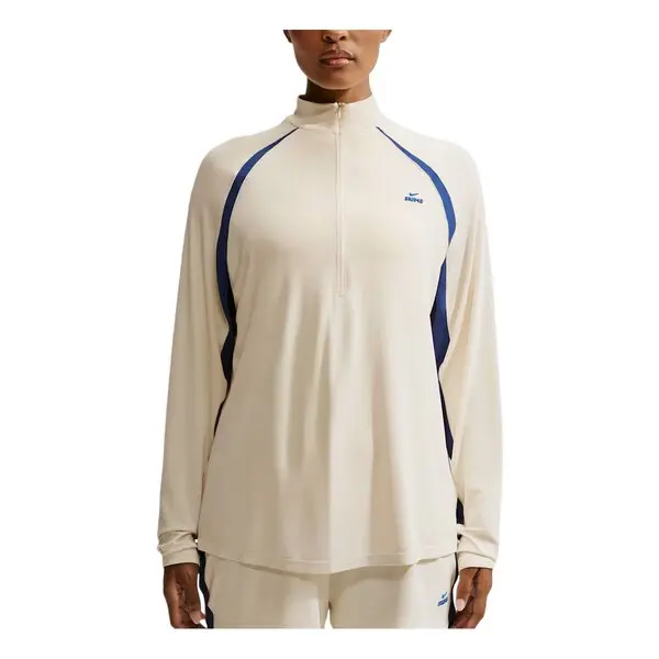 Nike Skims Stretch Knit 1/2-zip T-shirt - Actv Ivory/cobalt