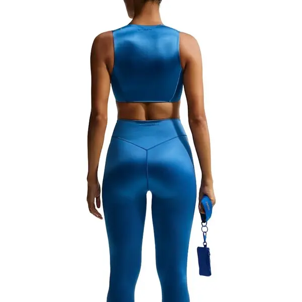Nike Skims Satin Shine Open-scoop Bra - Cobalt