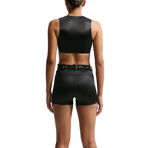 Nike Skims Satin Shine Open-scoop Bra - Obsidian