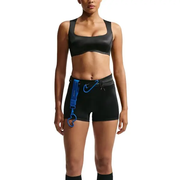 Nike Skims Satin Shine Open-scoop Bra - Obsidian