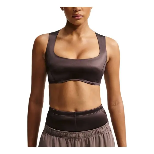 Nike Skims Satin Shine Open-scoop Bra - Resin