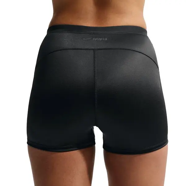 Nike Skims Satin Shine Mid-rise Boyshorts - Obsidian