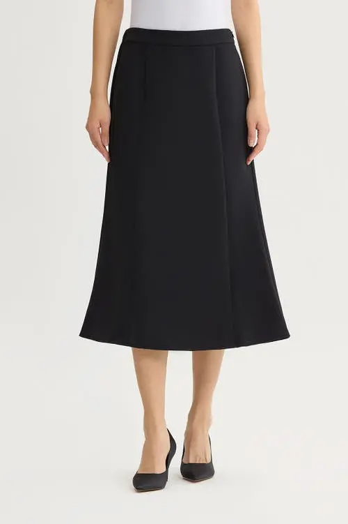 Ming Wang A-line Stretch Deco Crepe Maxi Skirt