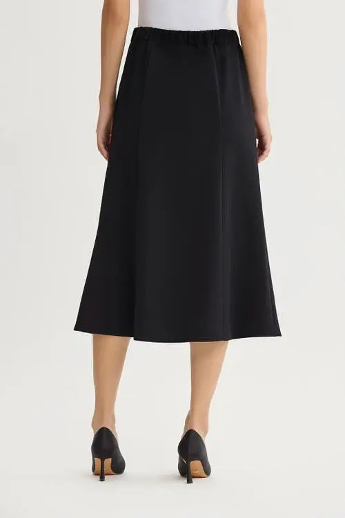 Ming Wang A-line Stretch Deco Crepe Maxi Skirt