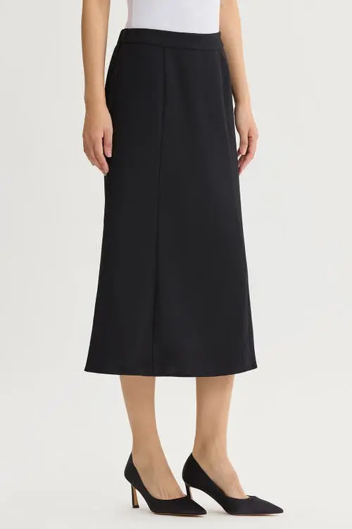 Ming Wang A-line Stretch Deco Crepe Maxi Skirt