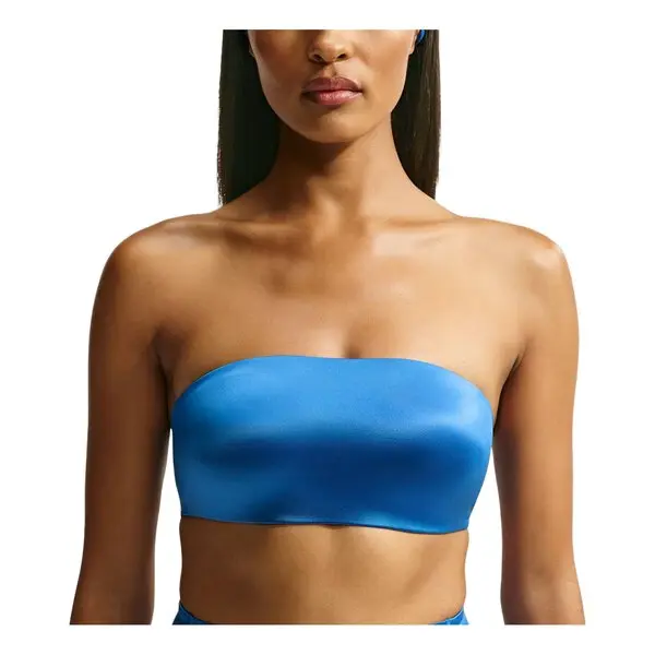 Nike Skims Satin Shine Convertible Bandeau Bra - Cobalt