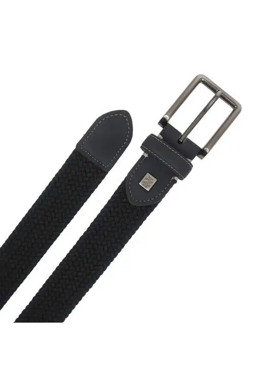 IZOD Woven Stretch Golf Belt With Leather Accents