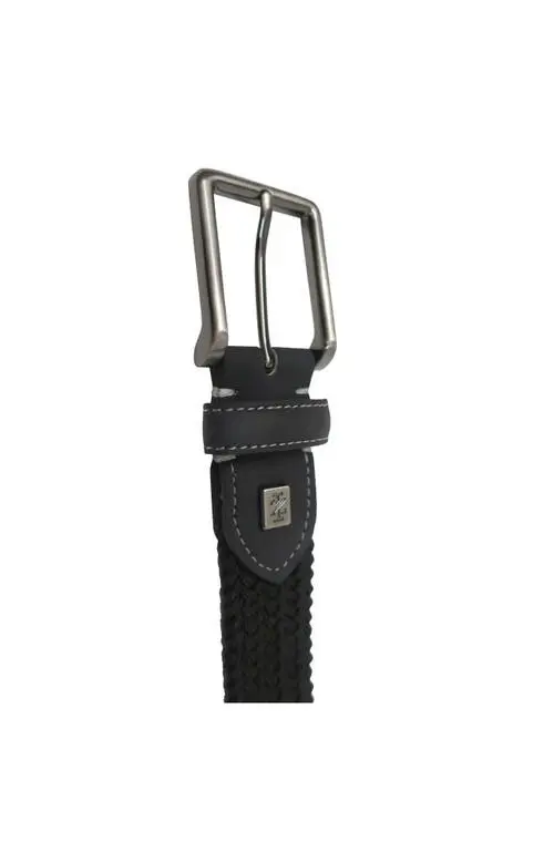 IZOD Woven Stretch Golf Belt With Leather Accents