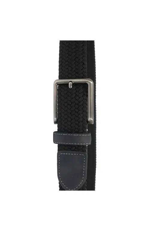 IZOD Woven Stretch Golf Belt With Leather Accents