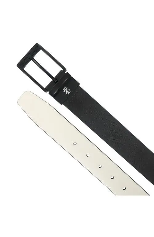 IZOD Golf Reversible Embossed Leather Belt - Black/white