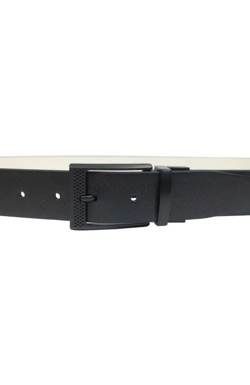 IZOD Golf Reversible Embossed Leather Belt - Black/white