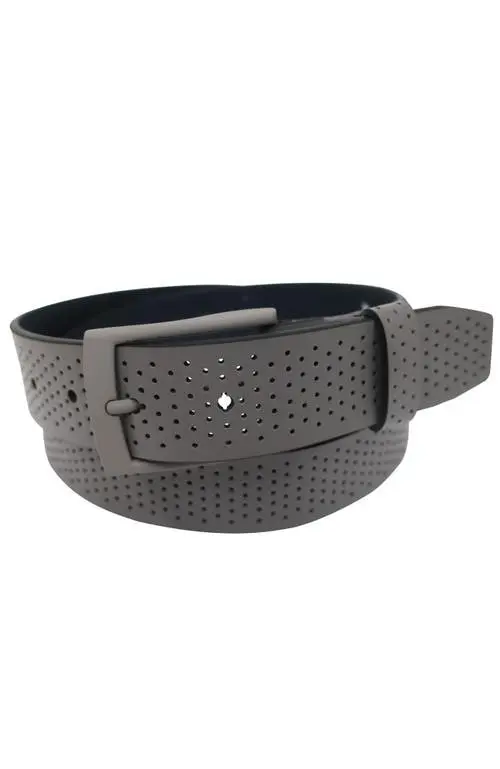 IZOD Comfort Stretch Perforated Leather Belt - Grey
