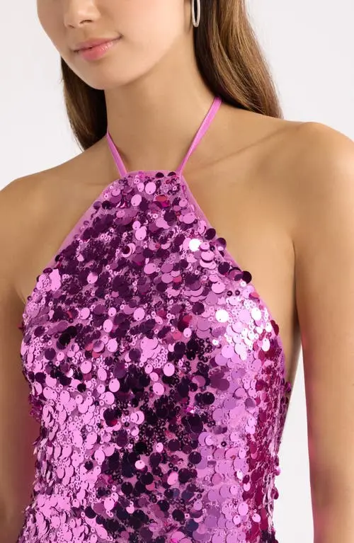Bp. Sequin Halter Minidress - Hot Pink