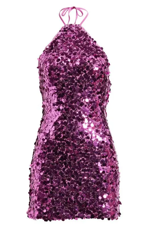 Bp. Sequin Halter Minidress - Hot Pink