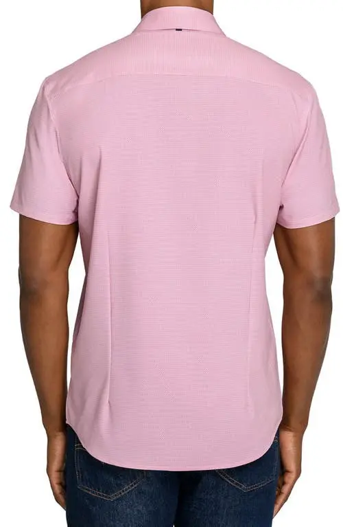 W.R.K Abstract Geo Short Sleeve Button Up Shirt - Pink