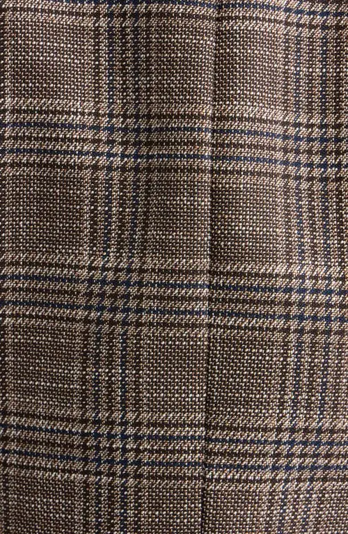 TAHARI ASL Checked Double Breasted Blazer With Peak Lapels