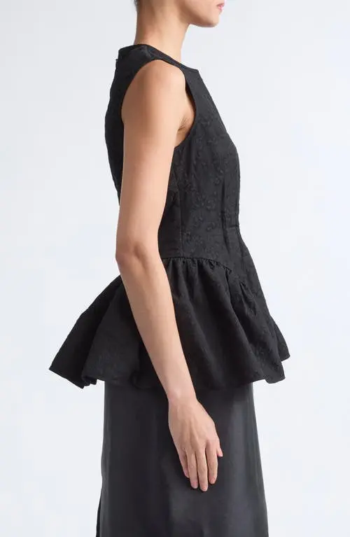 Cecilie Bahnsen Daimi Cotton Blend Matelassé Top - Black