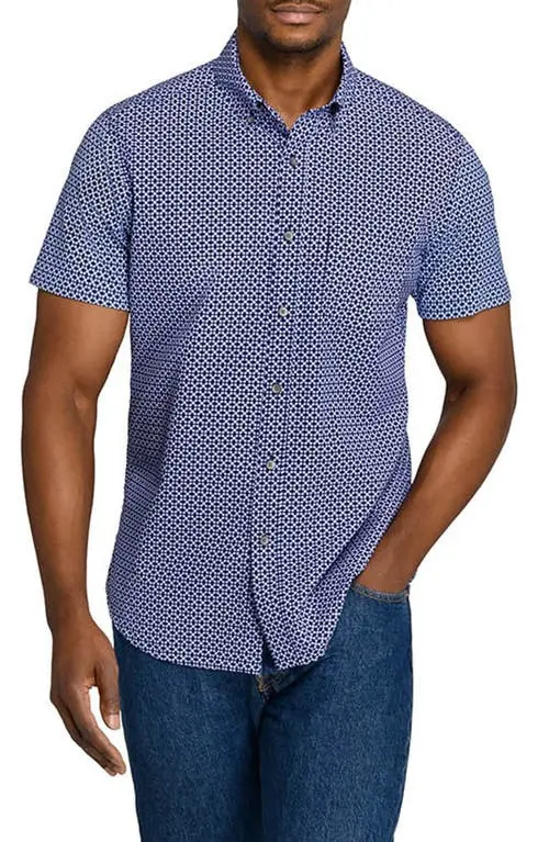 W.R.K Geometric Short Sleeve Button-down Shirt