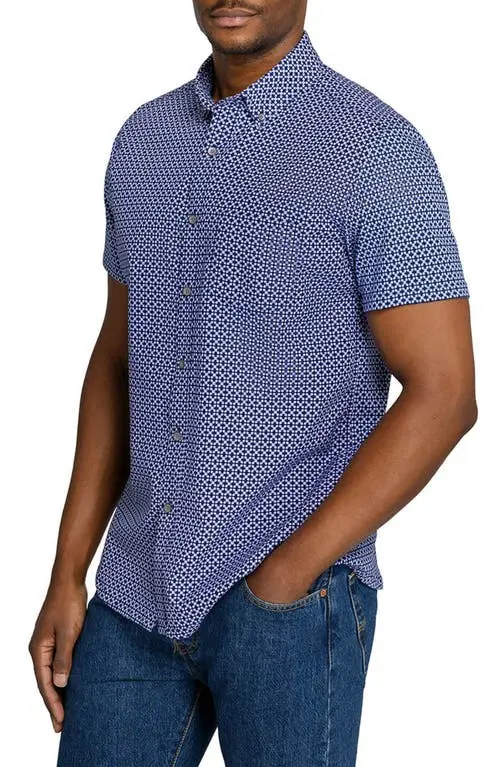 W.R.K Geometric Short Sleeve Button-down Shirt