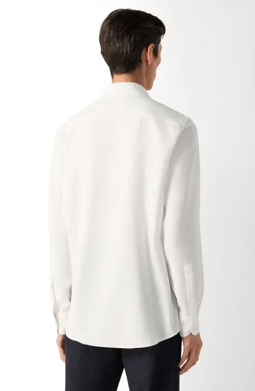 Zegna Cashco Cashmere & Cotton Button-up Shirt - White