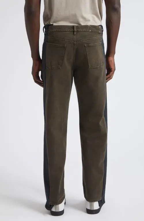 MAISON MARGIELA Spliced Straight Leg Jeans - Black/brown