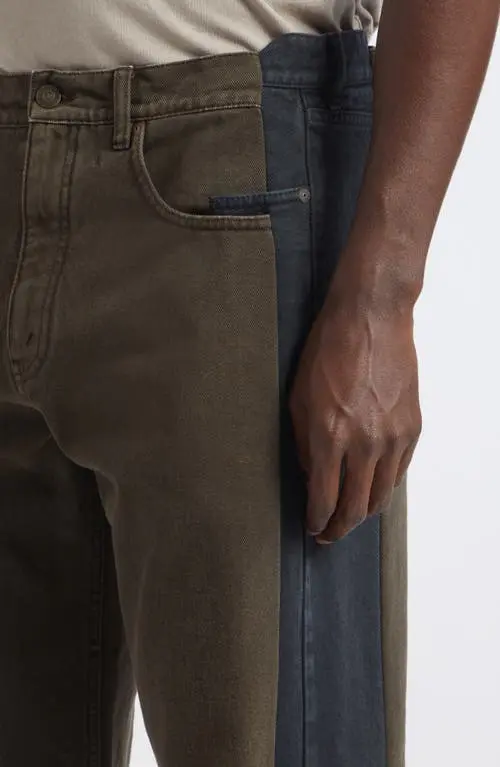 MAISON MARGIELA Spliced Straight Leg Jeans - Black/brown