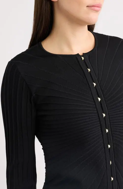 Anne Klein Sunburst Rib Cardigan