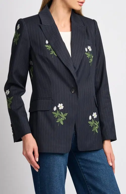 Ted Baker London Arden Embroidered Pinstripe Blazer