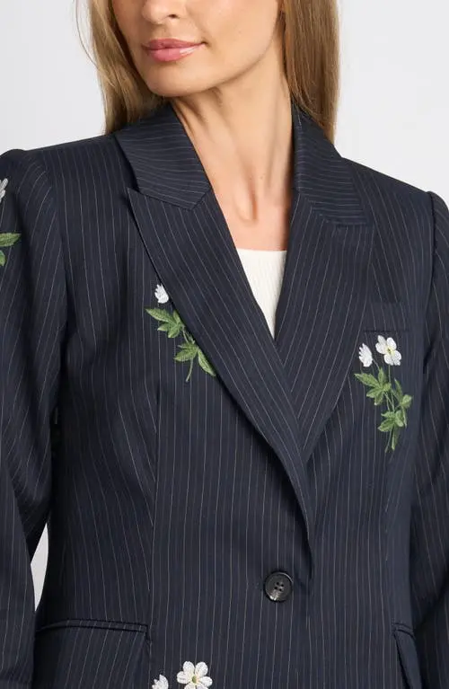 Ted Baker London Arden Embroidered Pinstripe Blazer