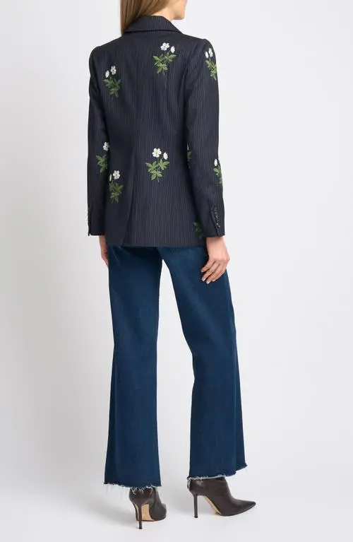 Ted Baker London Arden Embroidered Pinstripe Blazer