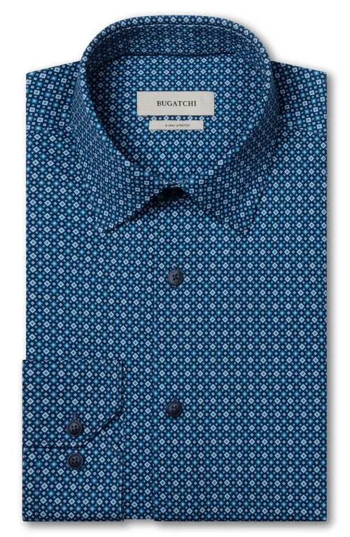 Bugatchi James Ooohcotton Print Long Sleeve Shirt - Navy