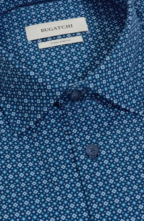 Bugatchi James Ooohcotton Print Long Sleeve Shirt - Navy