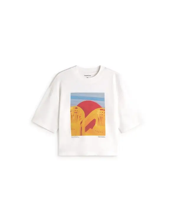 THINKING MU Yosigo Lena Oversize T-shirt With Graphic Print - White