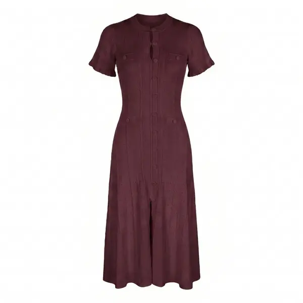 MODENAIRE Textured Knit Midi Dress Clean Silhouette