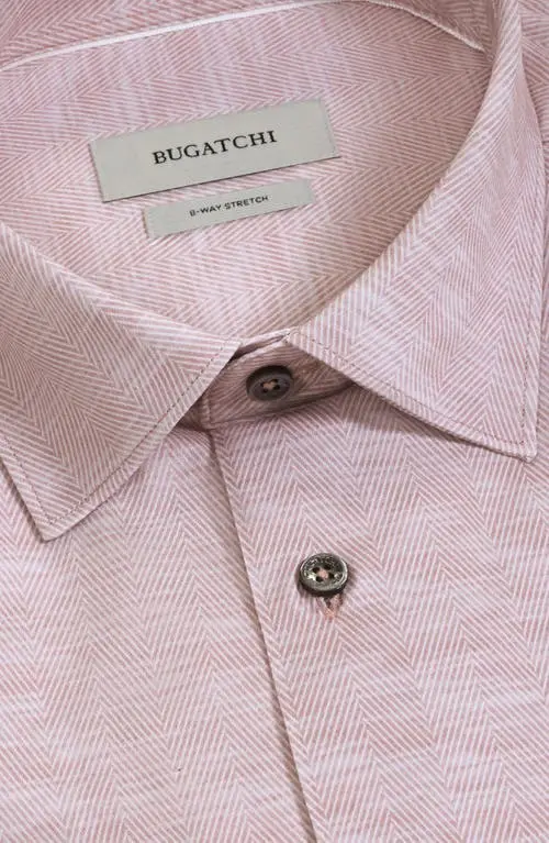 Bugatchi James Ooohcotton® Herringbone Print Button-up Shirt