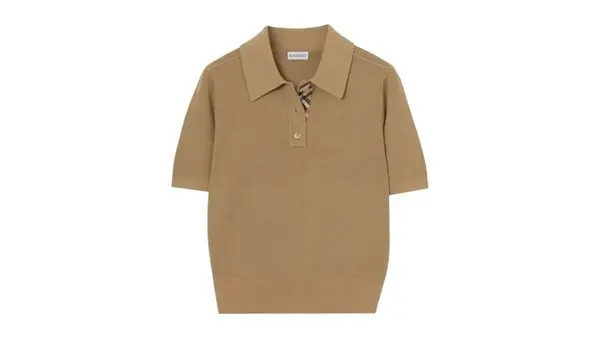 Burberry Knitted Polo Shirt With Signature Check Detail