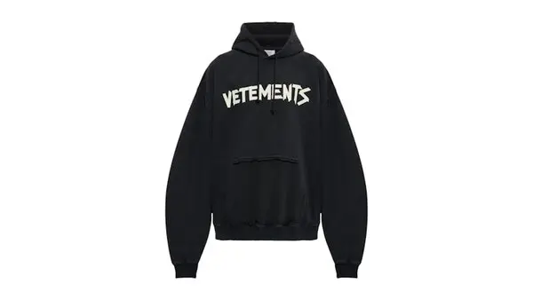 Vetements Tape Logo Destroyed Hoodie