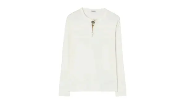 Burberry Henley Long Sleeve Shirt - Chalk