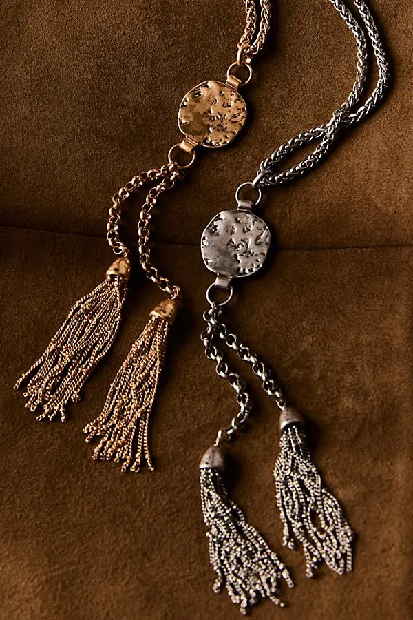 Free People Saskia Tassel Pendant Necklace - Silver