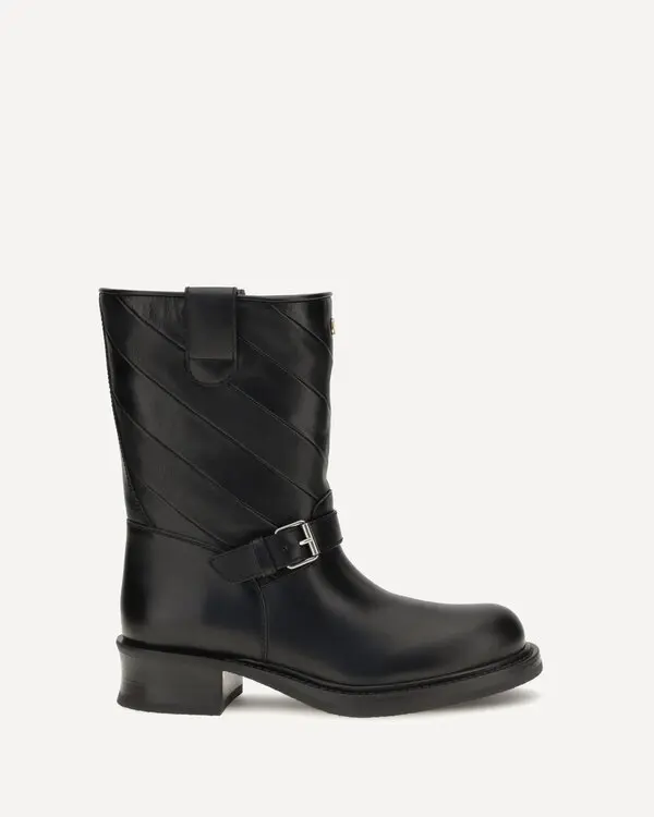 Valentino Garavani Leather Buckled Boots