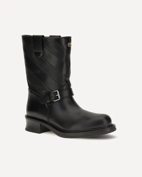 Valentino Garavani Leather Buckled Boots