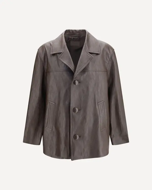 Prada Leather Caban Jacket