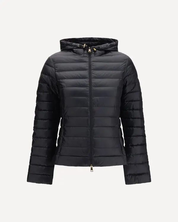 Moncler Igelhood Short Down Jacket In Longue Saison - Black
