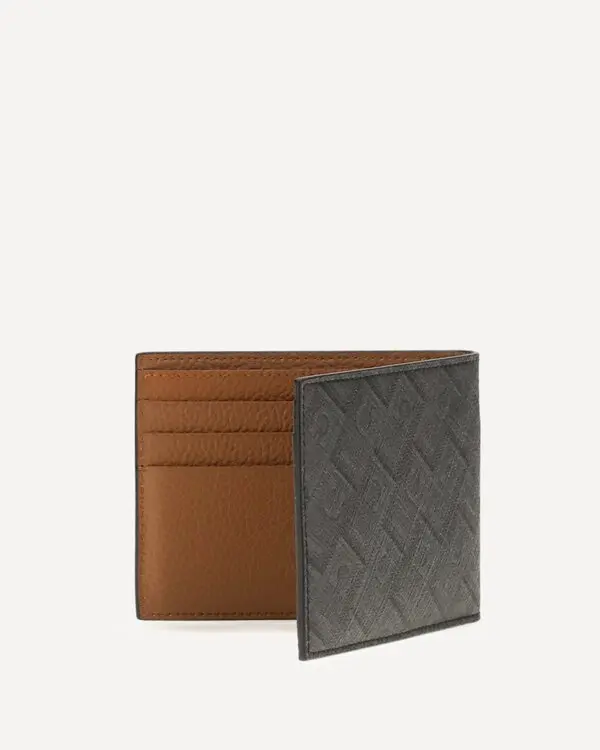 FERRAGAMO Leather Bifold Wallet With Gancini Pattern