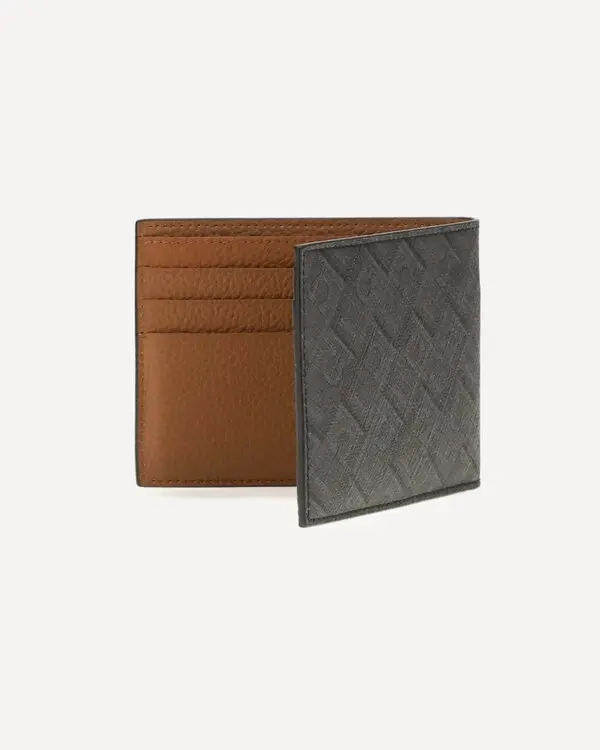 FERRAGAMO Leather Bifold Wallet With Gancini Pattern