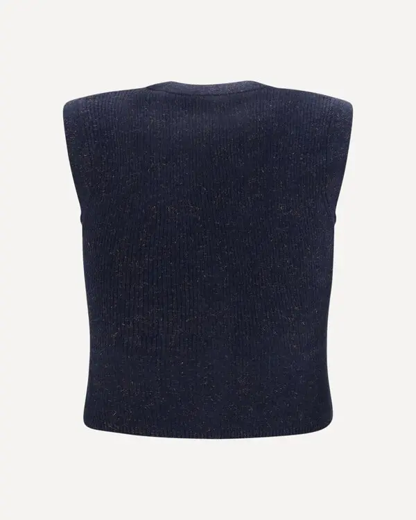 Brunello Cucinelli Sleeveless V-neck Cardigan - Blue